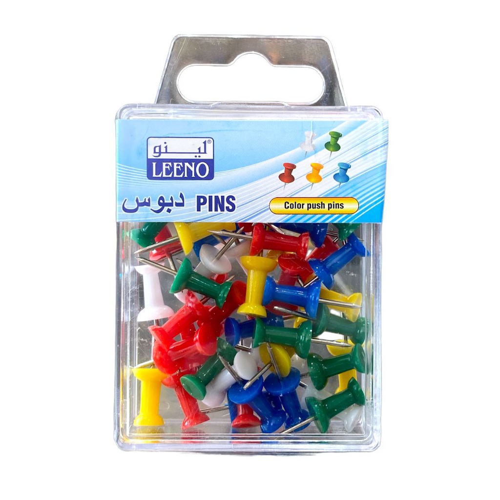 دبوس راس بلاستيك ملون LEENO | Alsharq Book Store